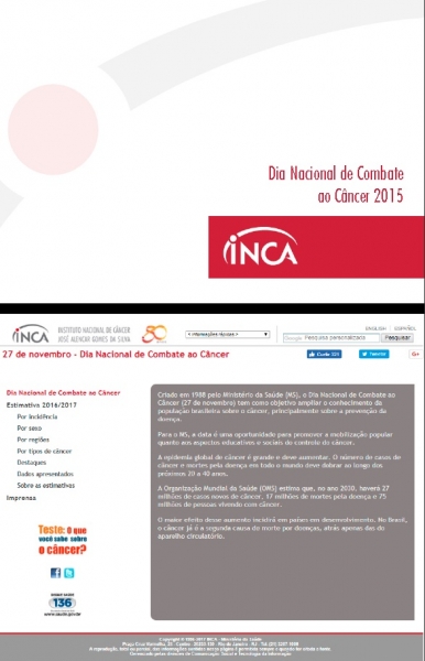 Hotsite Dia Nacional de Combate ao Câncer - 2015 | INCA - Instituto ...